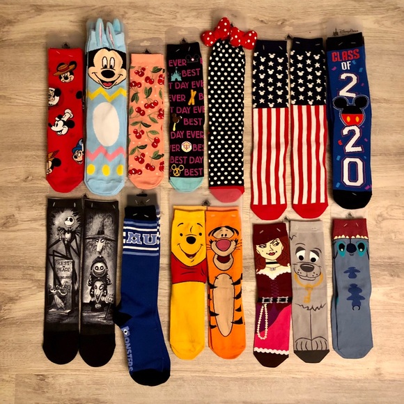 Disney | Accessories | Disney Assorted Character Socks 2pr | Poshmark